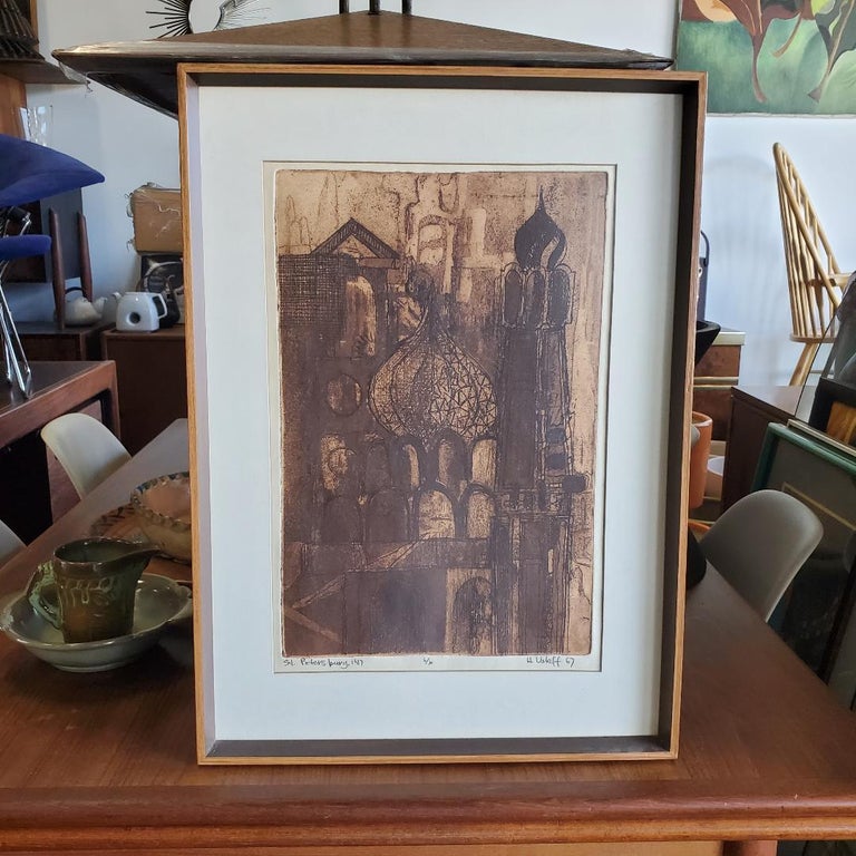 1967 Etching Titled, Dated, Signed Number "St. Petersburg" #6/6 Artist ...