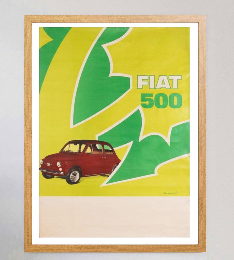 1967 Fiat 500 Original Vintage Poster For Sale at 1stDibs