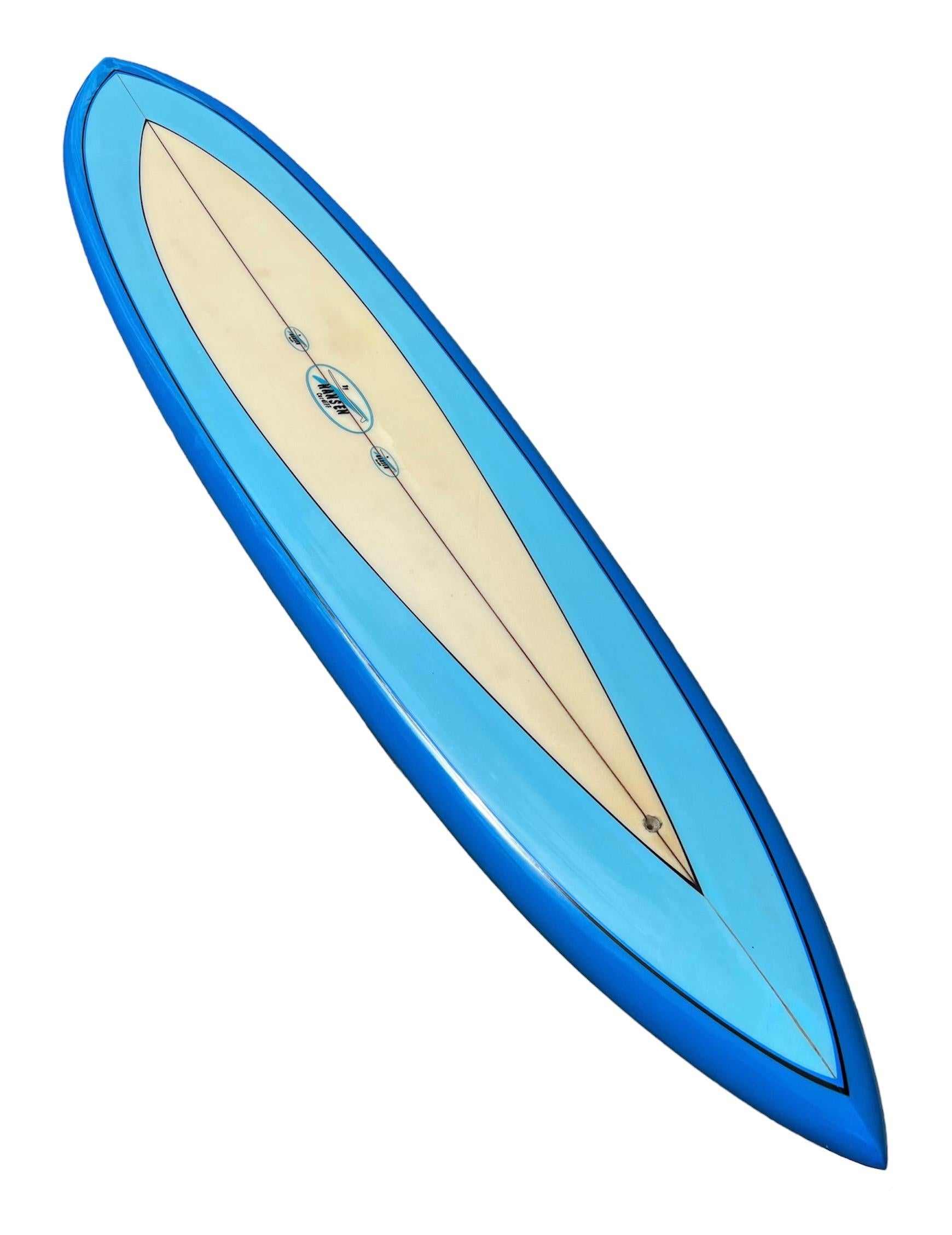 1967 Vintage Hansen pintail Mini Gun Surfboard For Sale at 1stDibs