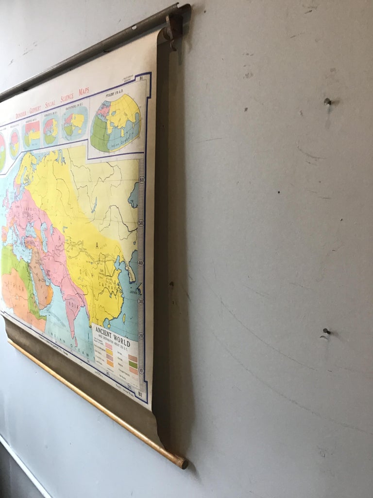 1968 Ancient World School Map at 1stDibs | world map 1968