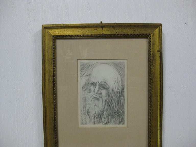 1968, Salvador Dali Leonardo Da Vinci Artist Portrait Original Etching ...