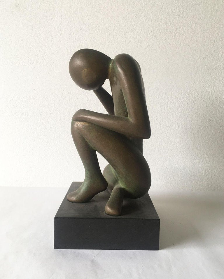 1969 Italy Abstract Bronze Sculpture Andrea Picini Bintou For Sale at ...