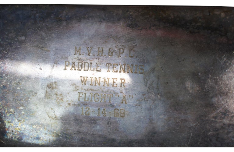 1969 Poole Silver Plate Paddle Tennis Winner Trophy Keepsake Cigarette ...