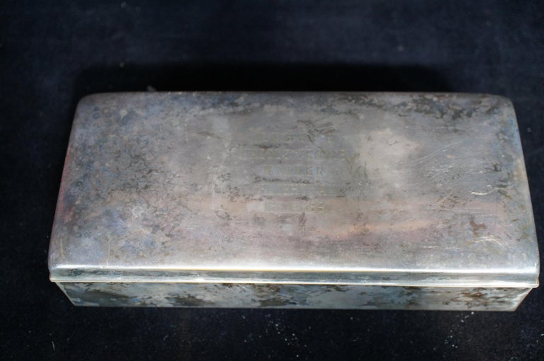 1969 Poole Silver Plate Paddle Tennis Winner Trophy Keepsake Cigarette ...