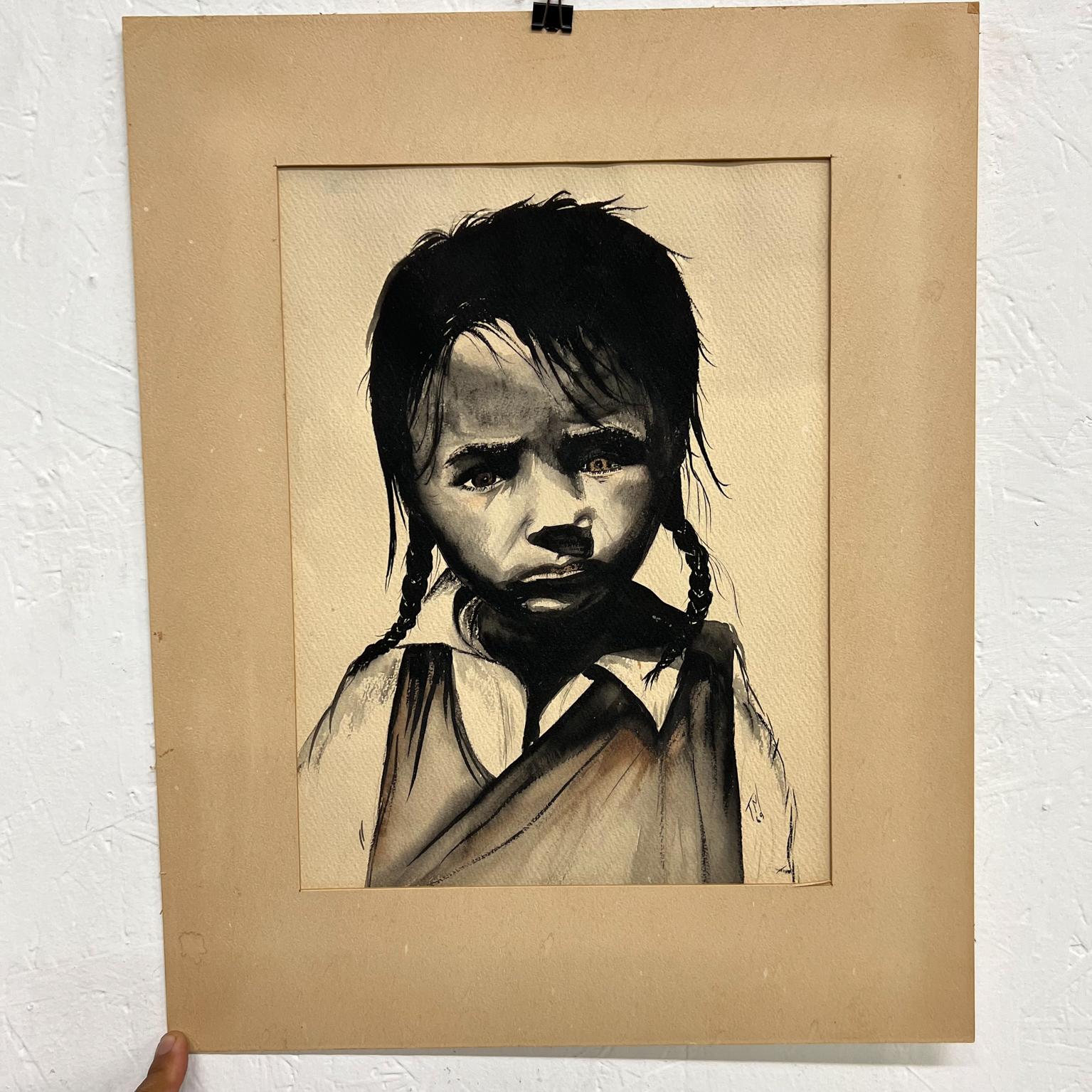 1969 Vintage Western Art the Mute Child by Artist Terry Morley For Sale ...