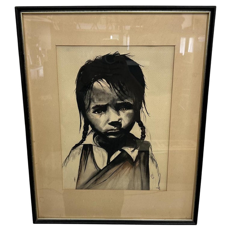 1969 Vintage Western Art the Mute Child by Artist Terry Morley For Sale ...