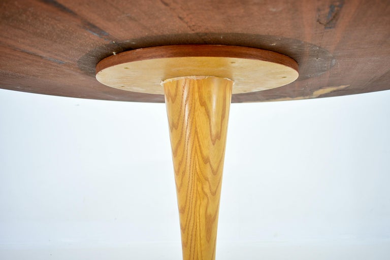 1969s Beech Round Dining Table, Czechoslovakia For Sale at 1stDibs