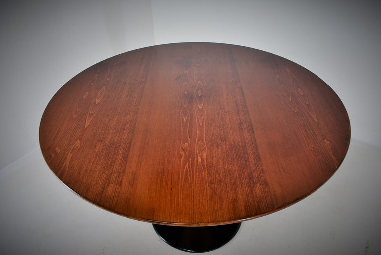 1969s Beech Round Dining Table, Czechoslovakia at 1stDibs