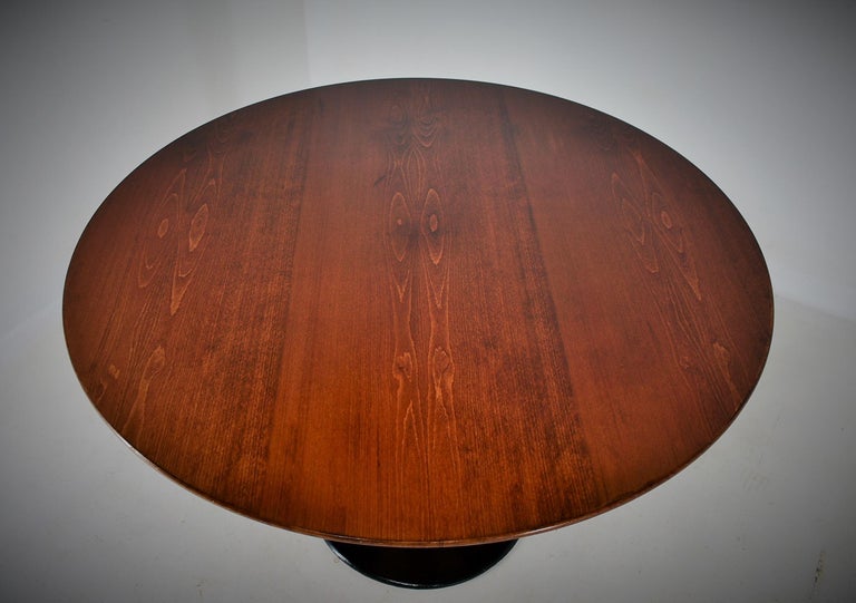 1969s Beech Round Dining Table, Czechoslovakia at 1stDibs