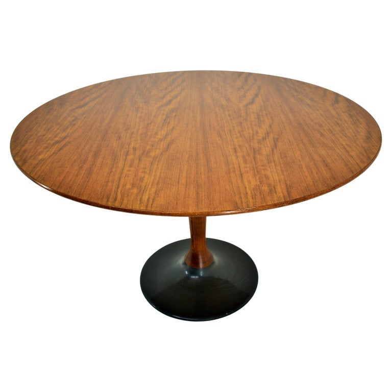 1969s Beech Round Dining Table, Czechoslovakia at 1stDibs