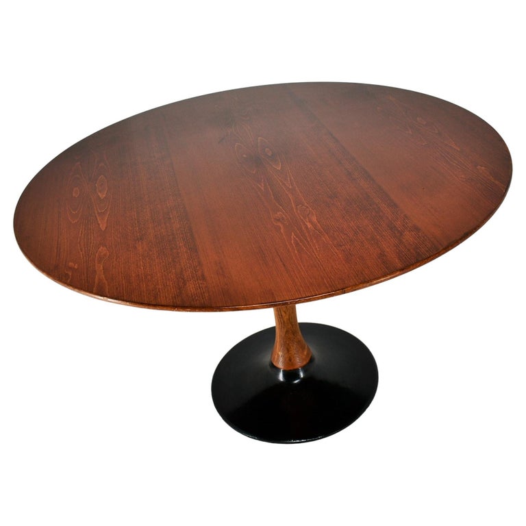 1969s Beech Round Dining Table, Czechoslovakia at 1stDibs