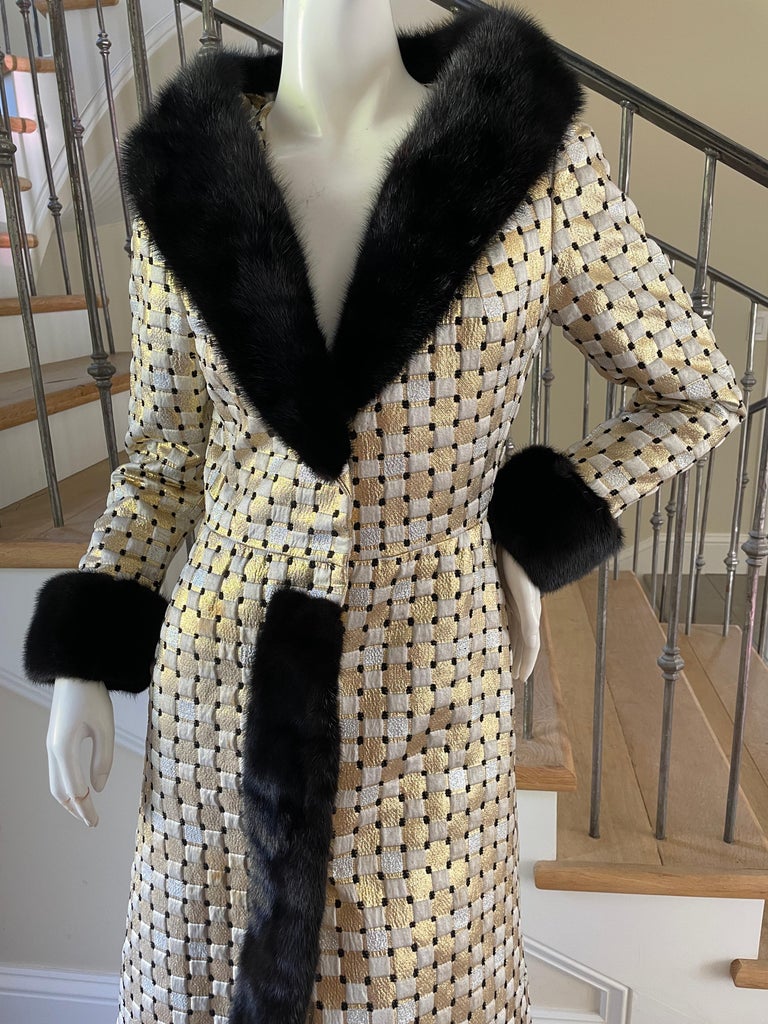 196's Mink Trim Metallic Evening Coat by Cynthia Shuman for Lilli Ann ...