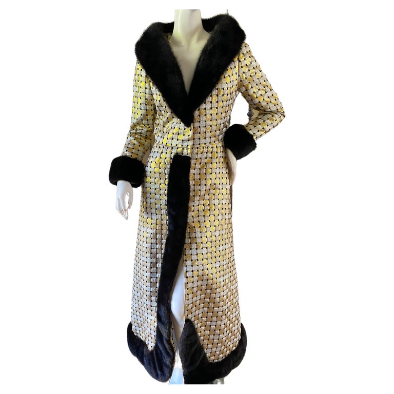 196's Mink Trim Metallic Evening Coat by Cynthia Shuman for Lilli Ann ...