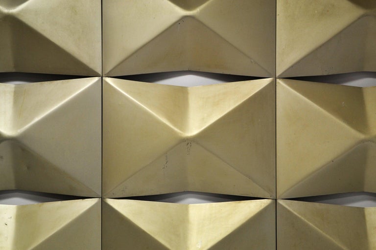 1970, Architectural Set Wall Panels Golden Aluminum Facade Elements at ...