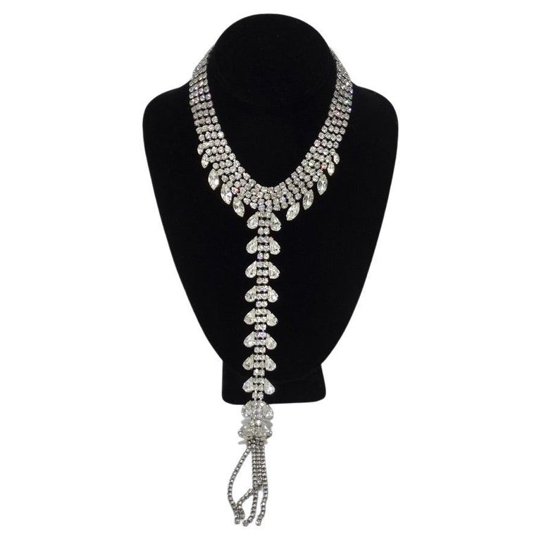 1970 Diamond Drop Necklace For Sale at 1stDibs