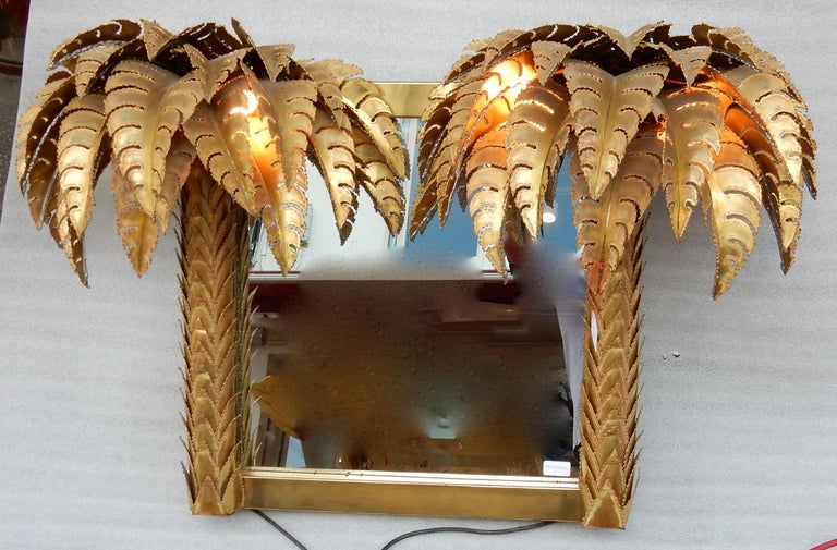 1970 ‘Illuminating Palm Tree Mirror Unique and Original Piece by ...