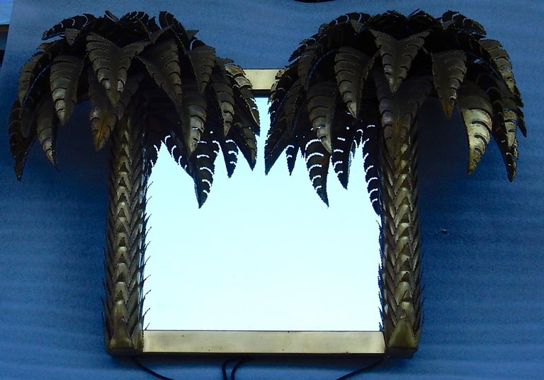 1970 ‘Illuminating Palm Tree Mirror Unique and Original Piece by ...