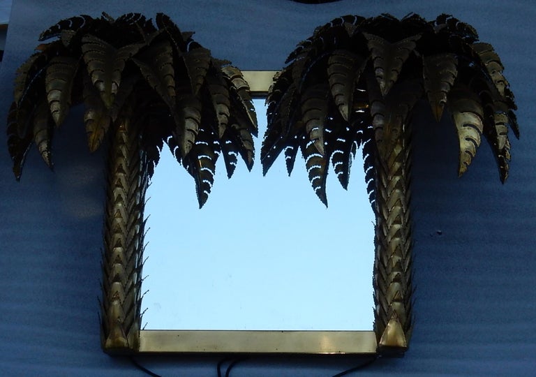 1970 ‘Illuminating Palm Tree Mirror Unique and Original Piece by ...