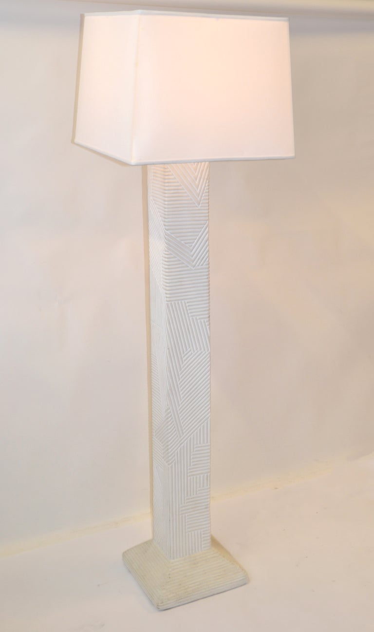 1970 Mid-Century Modern Geometric Textured Iconic Sculptural Plaster ...