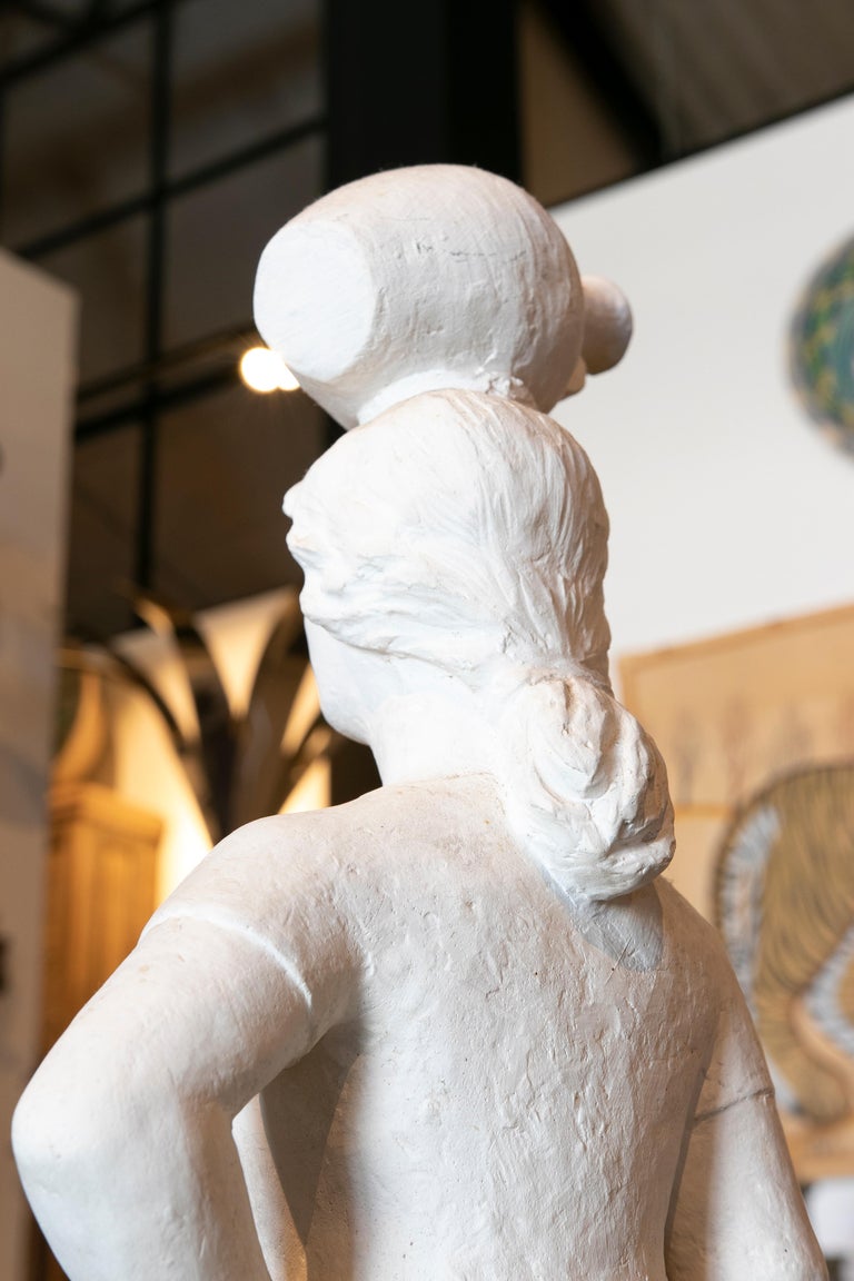 1970 Plaster Sculpture of a Woman in Typical Andalusian Clothing For ...