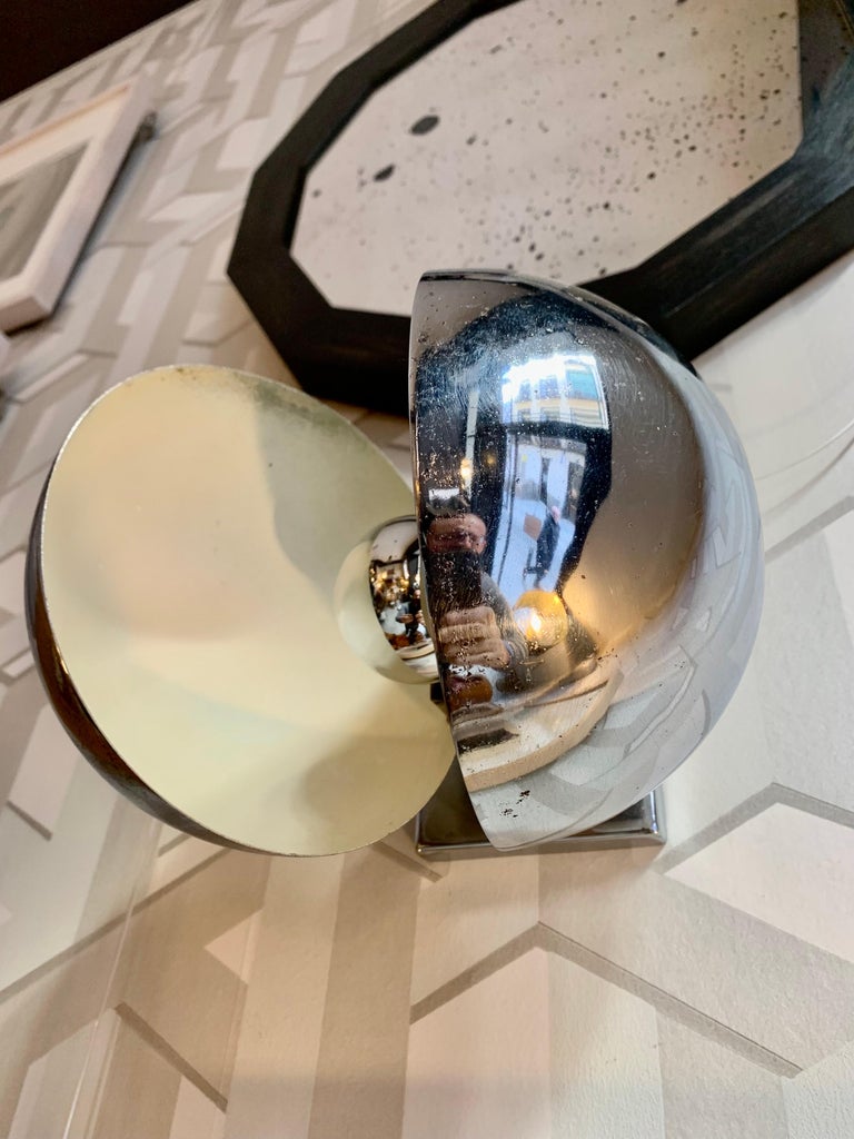 1970s Pair Space Age Ball Chrome and Lacquered Metal Wall Sconces For ...