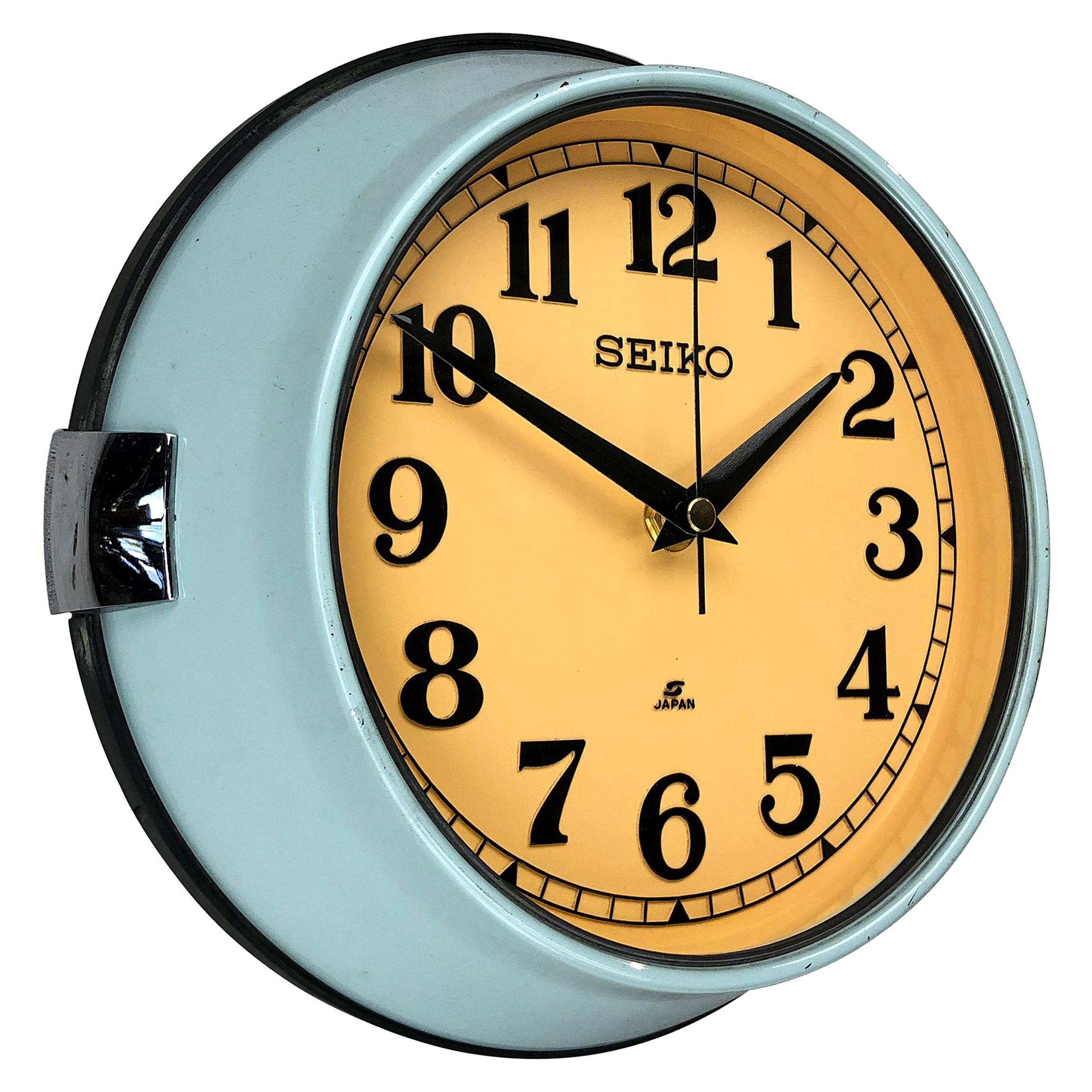 1970 Seiko Blue and Tobacco Retro Vintage Industrial Antique Steel ...