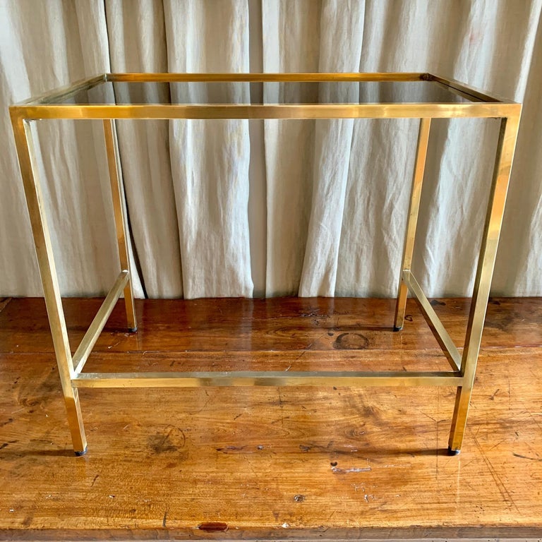 1970 Small Brass Coffee Table with Black Glass Top For Sale at 1stDibs ...