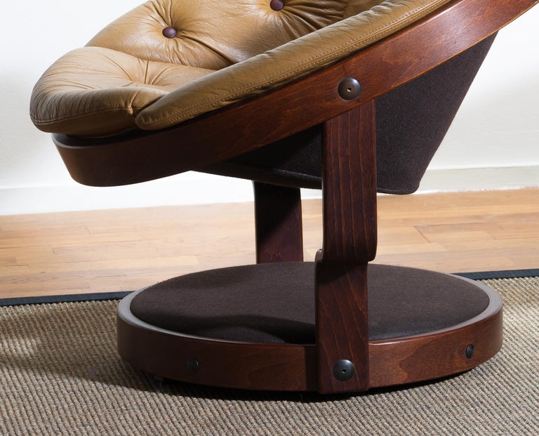 1970 Two Scandinavian Circle Shaped Swivel Chair by Oddmund Vad in ...