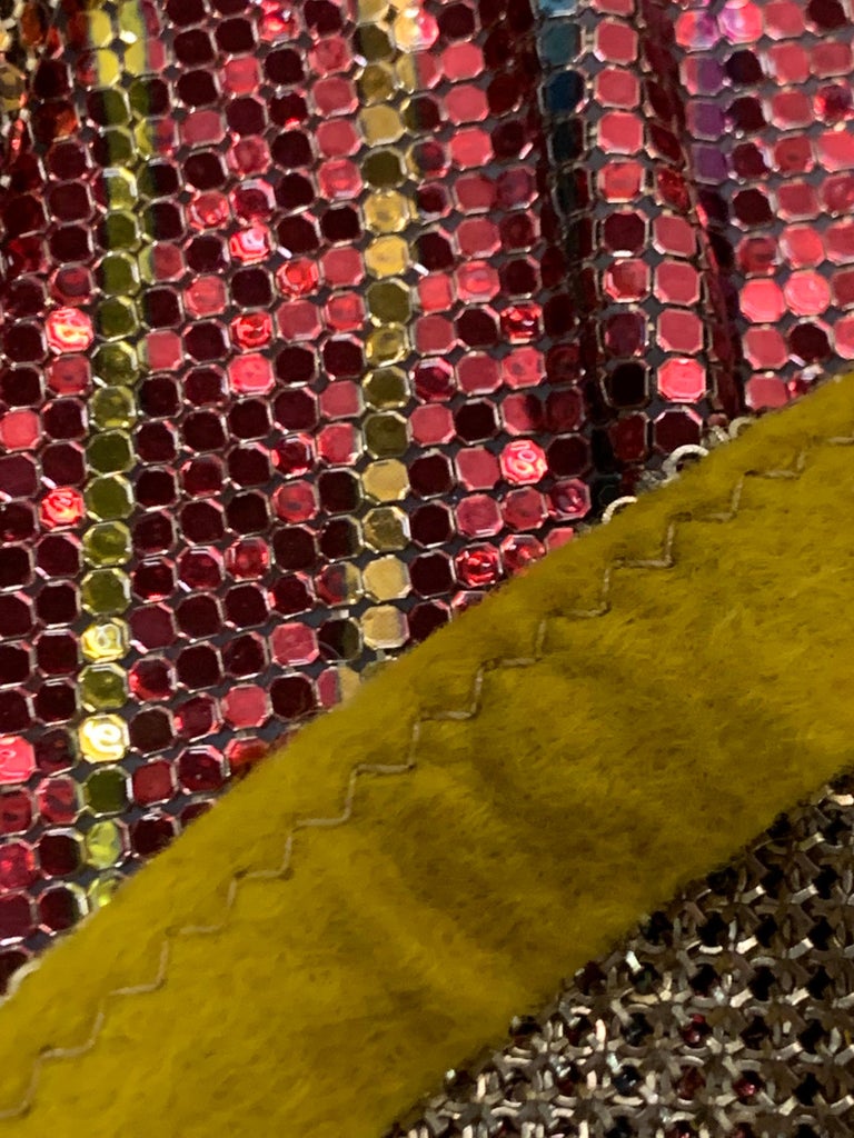 1970 Whiting and Davis Slinky Metal Mesh Disco Halter Top in Copper ...