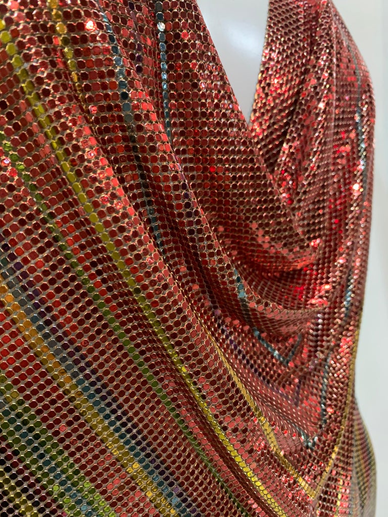 1970 Whiting and Davis Slinky Metal Mesh Disco Halter Top in Copper ...