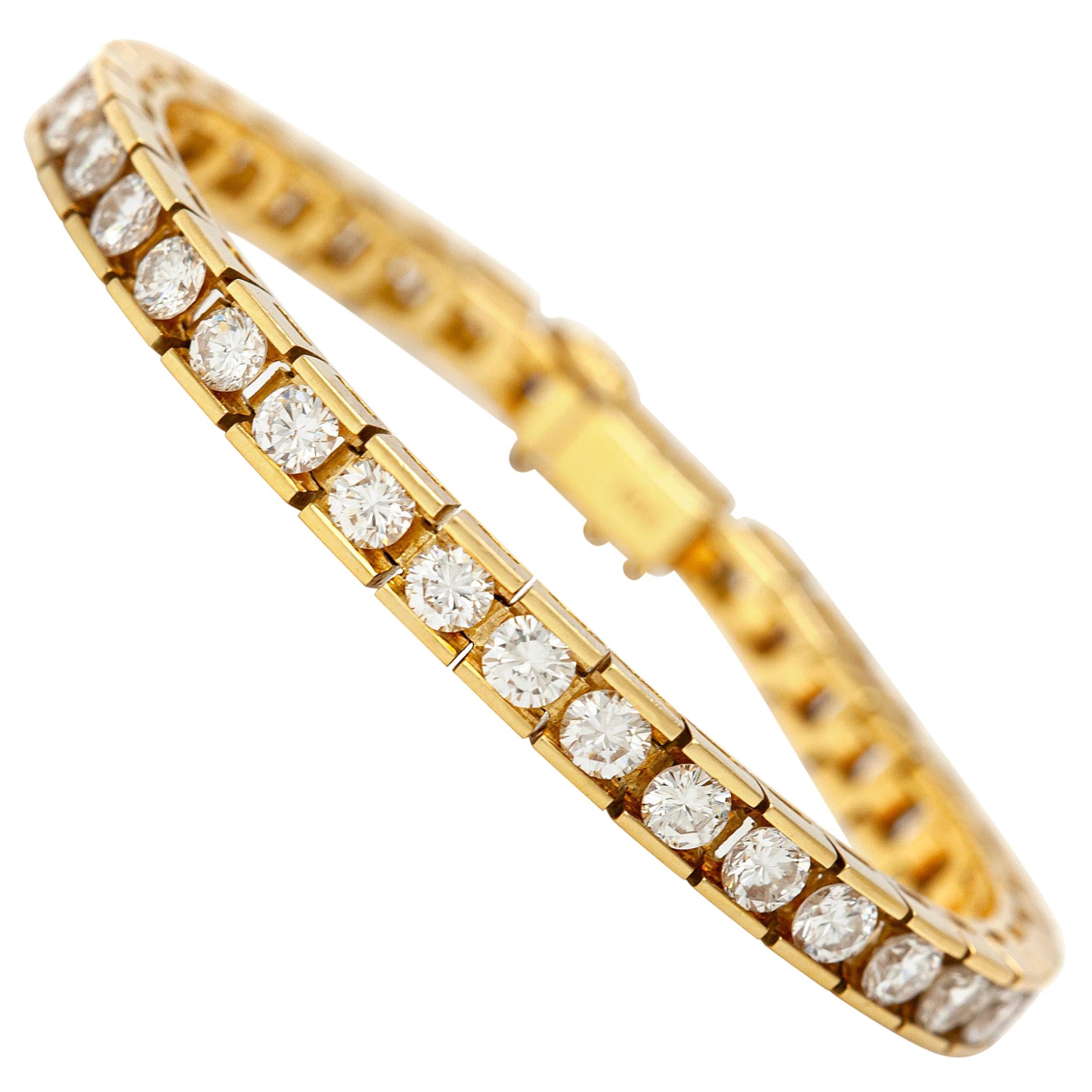 1970s 11.00 Carat Channel Set Diamond Bracelet at 1stDibs