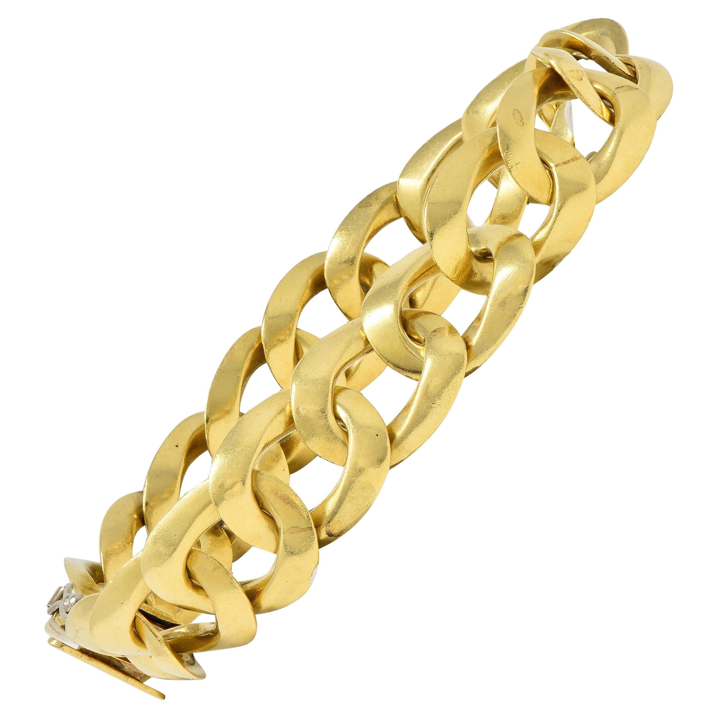 Tiffany and Co. Vintage 18 Karat Gold Cuban Chain Unisex Bracelet at ...