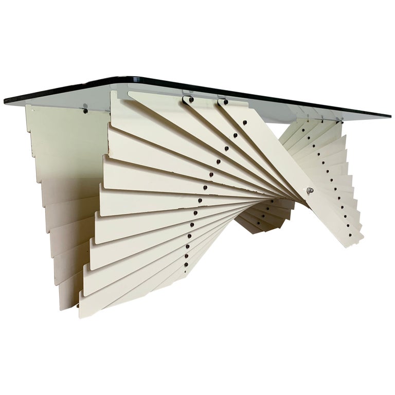 1970s-1980s Italian Origami Metal Coffee Table For Sale at 1stDibs