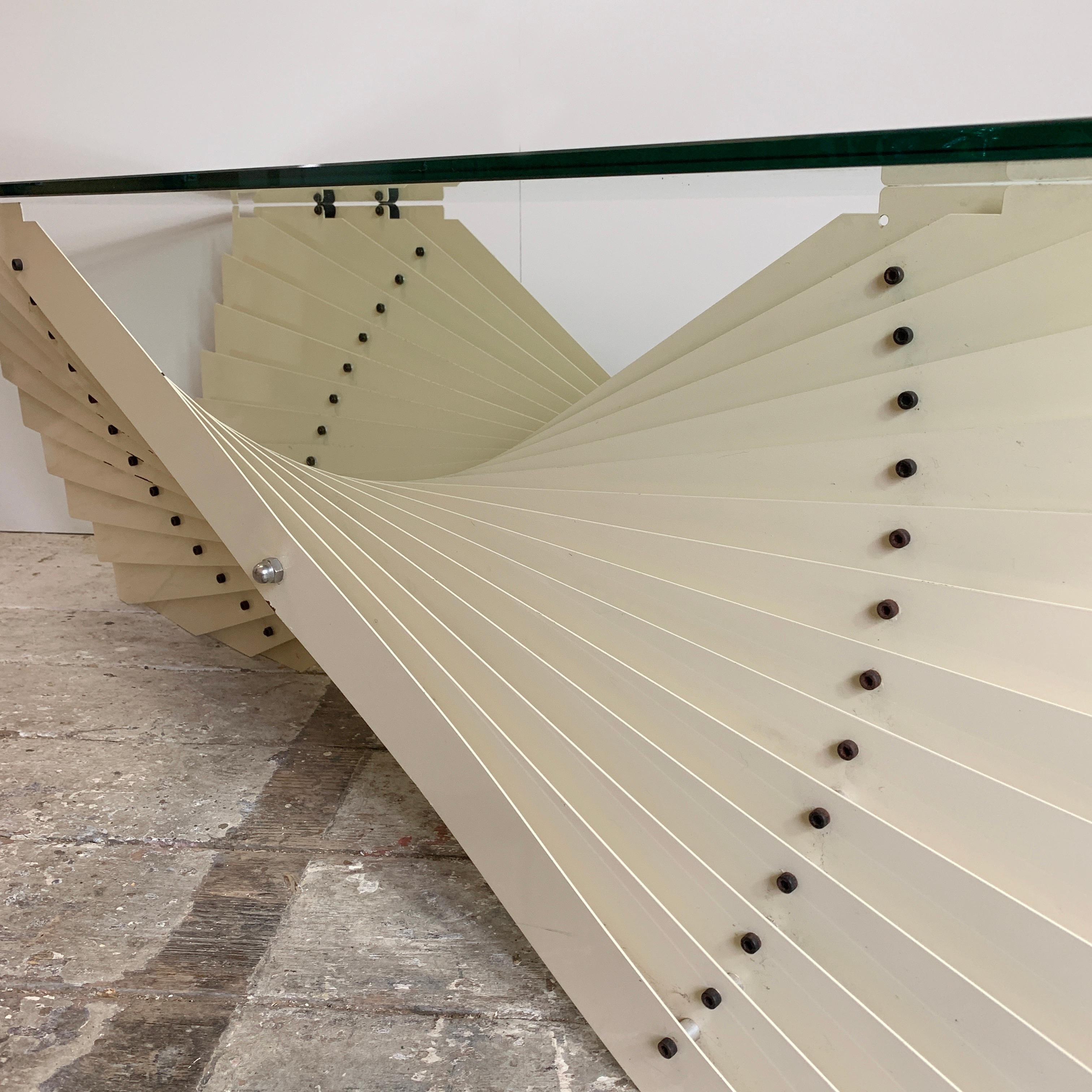 1970s-1980s Italian Origami Metal Coffee Table For Sale at 1stDibs