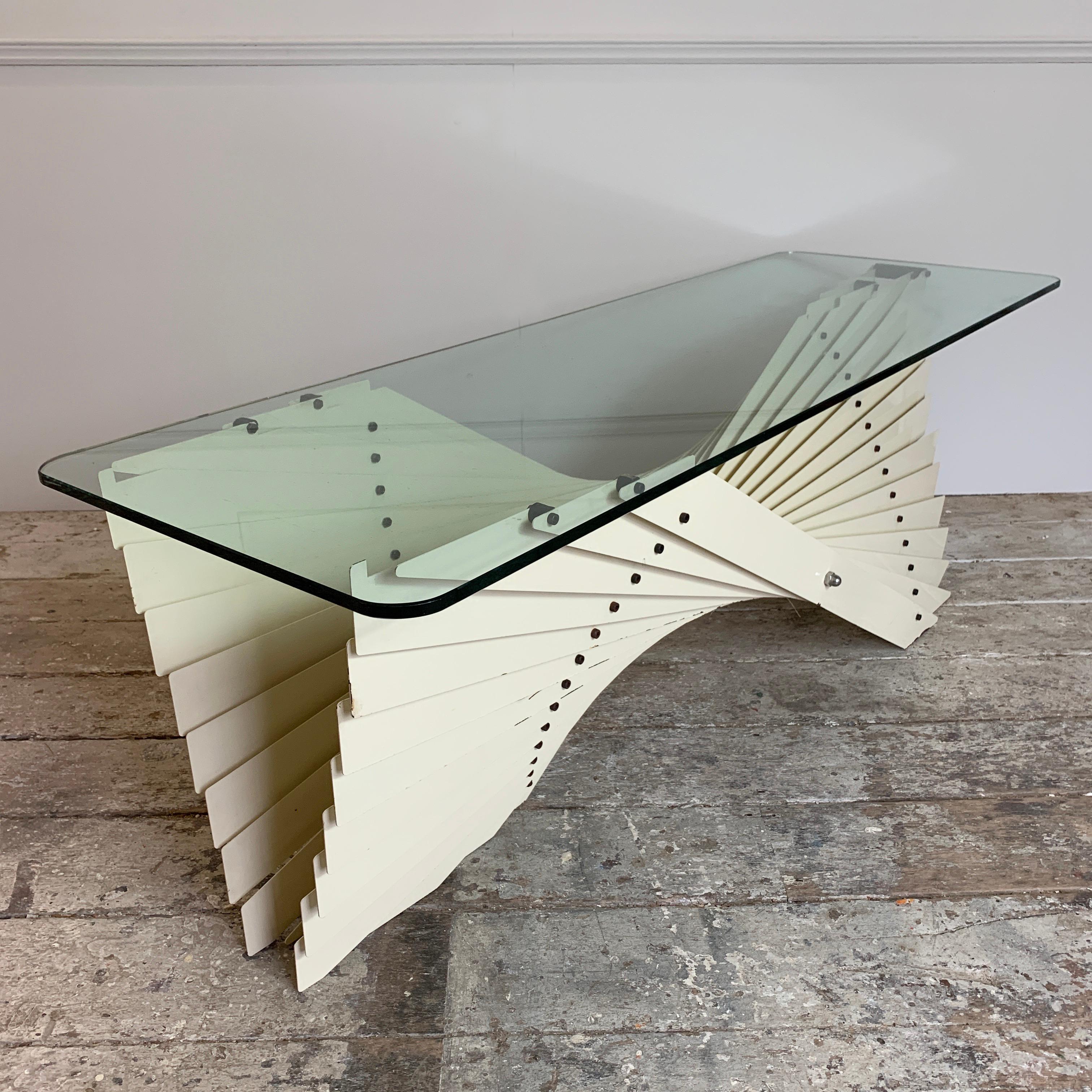 1970s-1980s Italian Origami Metal Coffee Table For Sale at 1stDibs