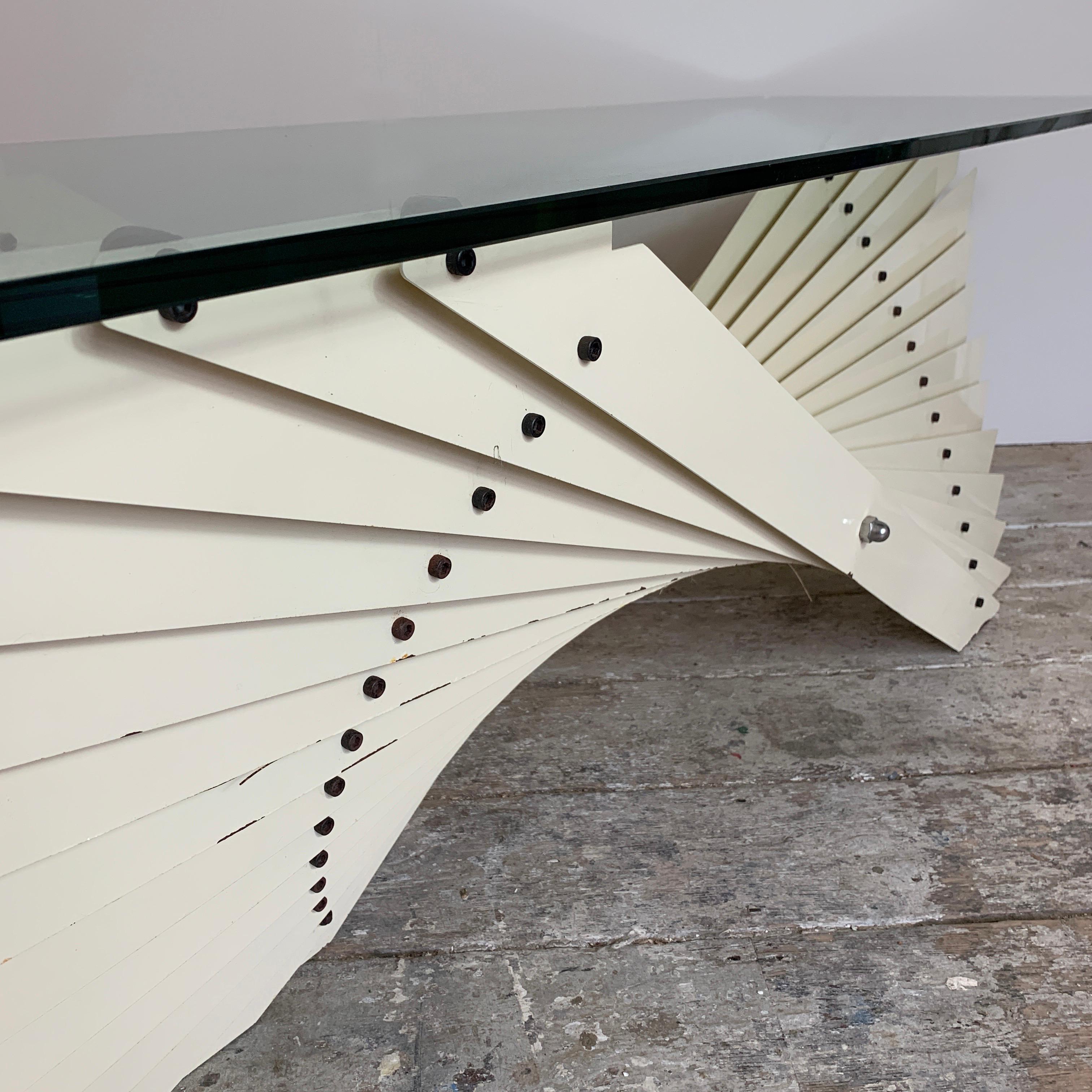 1970s-1980s Italian Origami Metal Coffee Table For Sale at 1stDibs