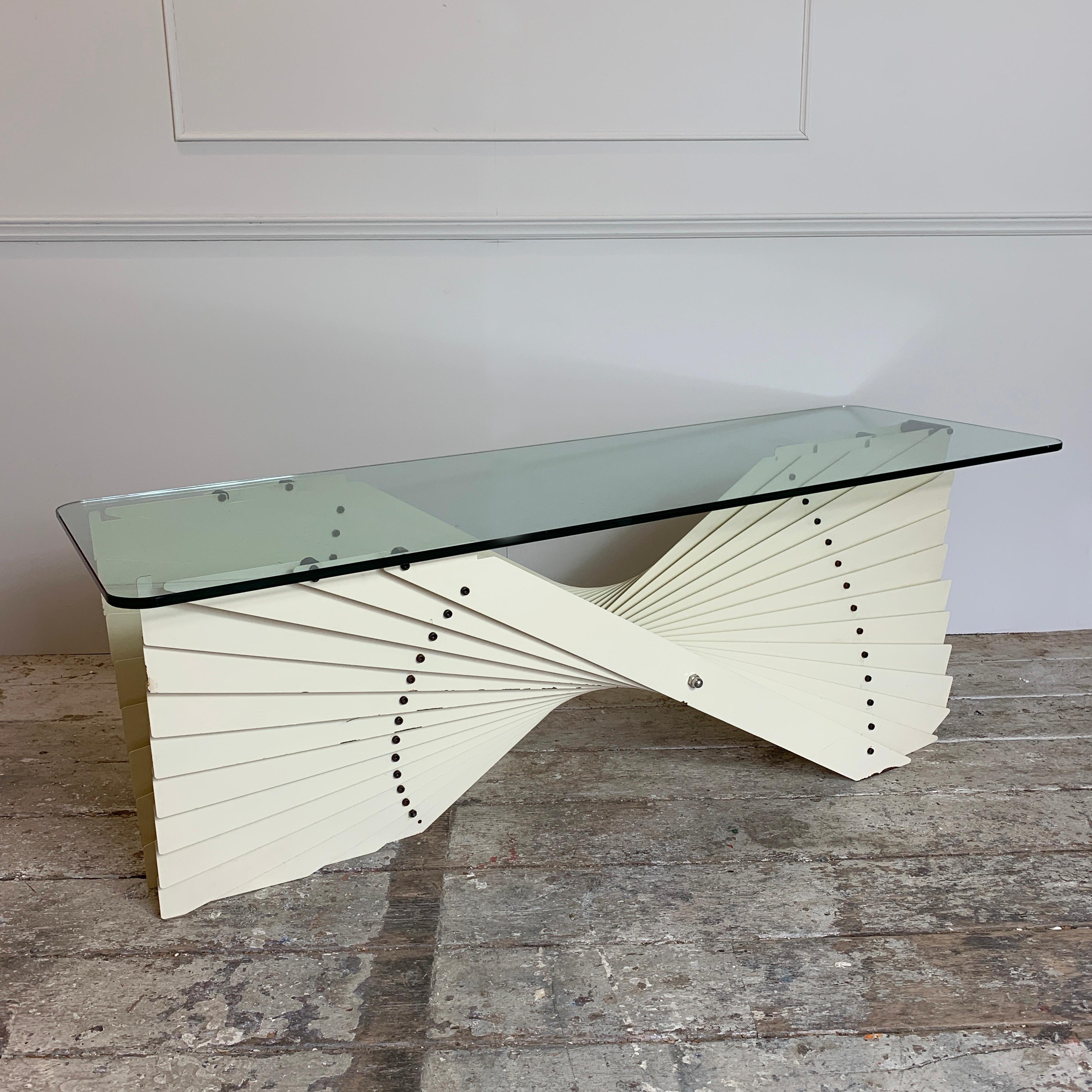 1970s-1980s Italian Origami Metal Coffee Table For Sale at 1stDibs