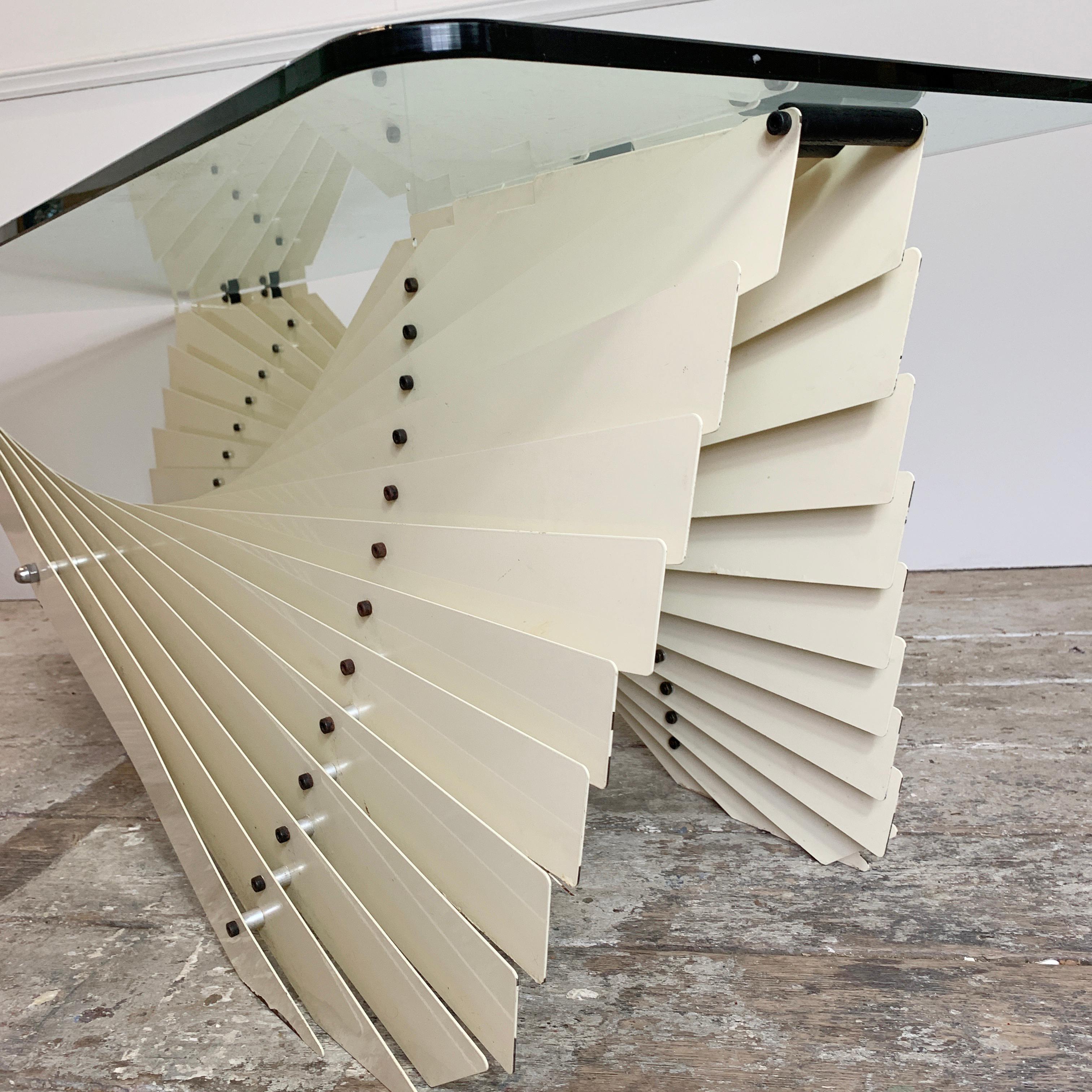 1970s-1980s Italian Origami Metal Coffee Table For Sale at 1stDibs
