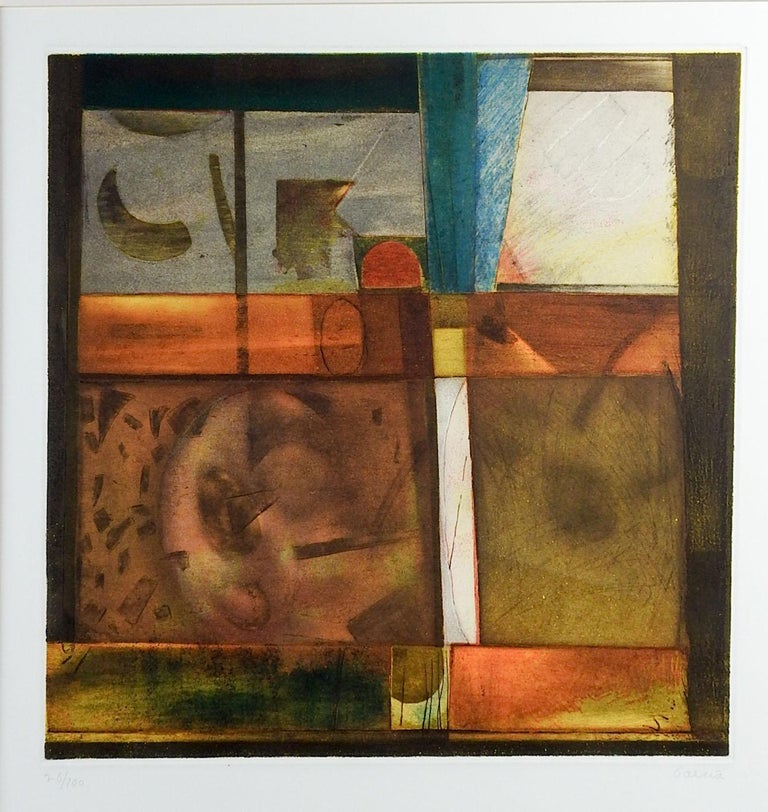 1970s Abstract Etching on Paper by Garcia For Sale at 1stDibs