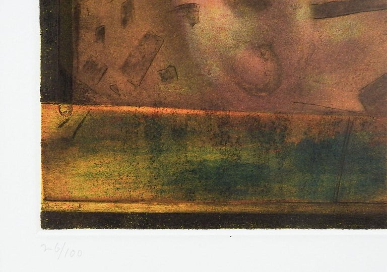 1970s Abstract Etching on Paper by Garcia For Sale at 1stDibs