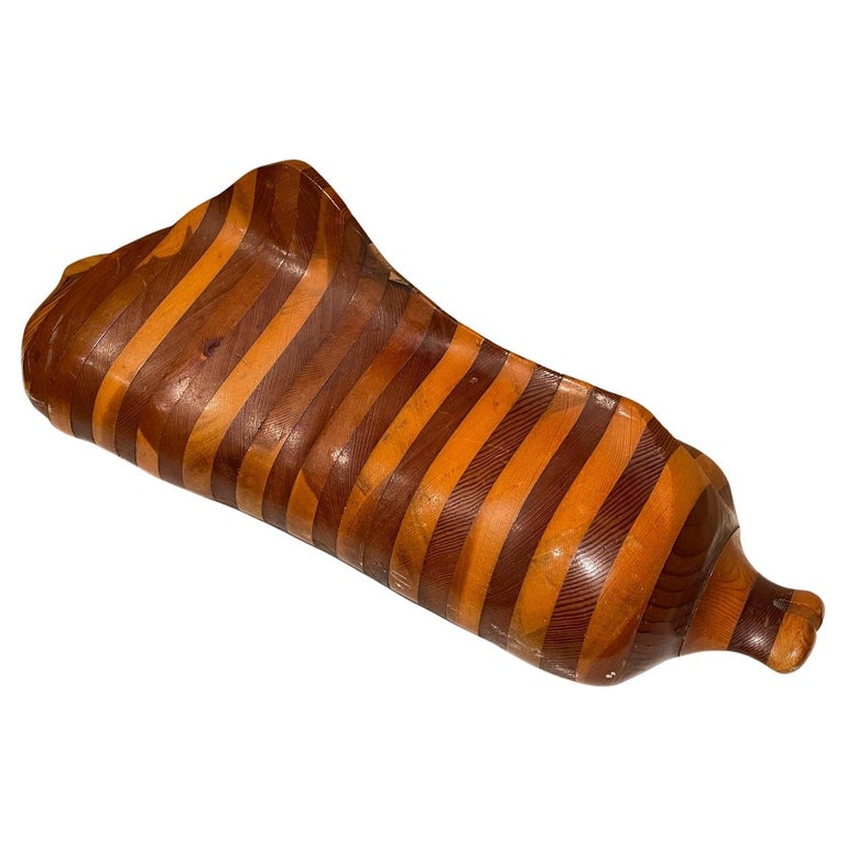1970s Abstract Organic Modern Table Sculpture Free Form in Striped ...