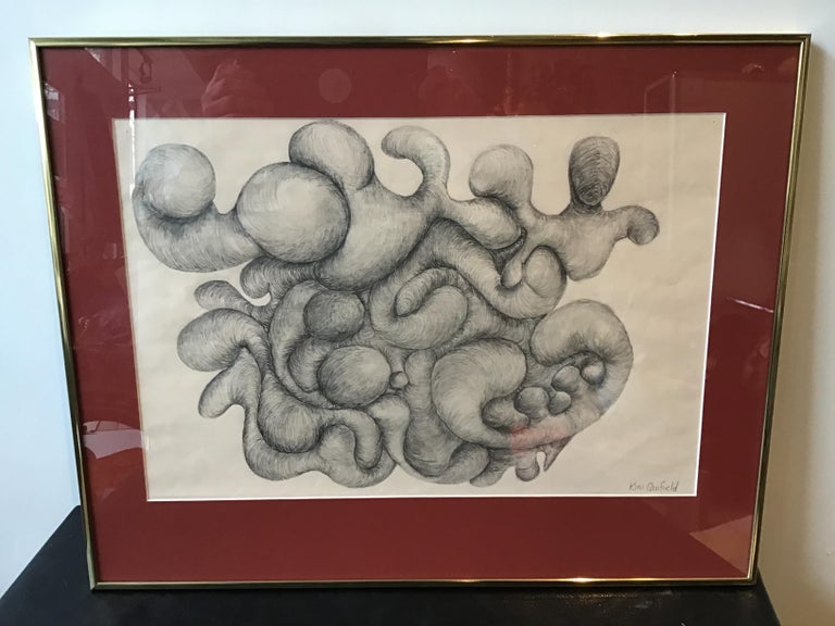 1970s Abstract Pencil Drawing by Canfield For Sale at 1stDibs