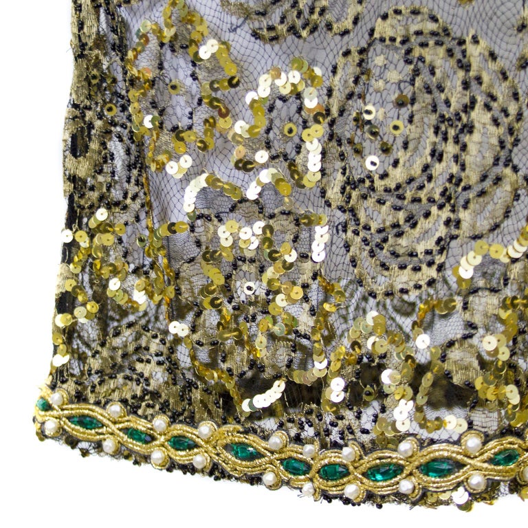 1970s Adolfo Gold Lace Beaded Evening Tunic For Sale at 1stDibs ...