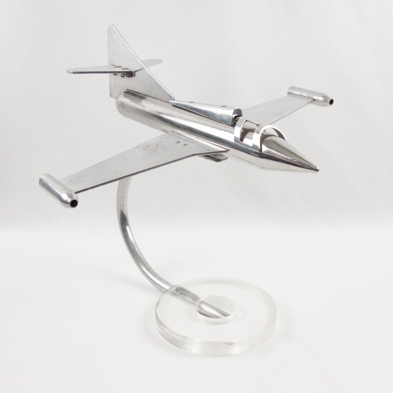 1970s Aluminum and Lucite Model Jet Plane Airplane at 1stdibs