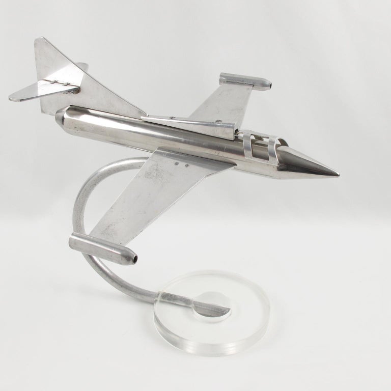 1970s Aluminum and Lucite Model Jet Plane Airplane at 1stDibs