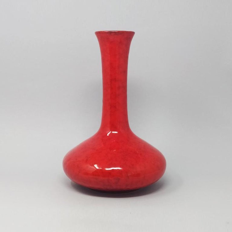 1970s Amazing Italian Space Age Red Vase For Sale at 1stDibs