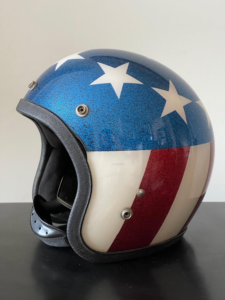 1970's American Flag Motorcycle Helmet of Evil Kneivel and Easy Rider ...