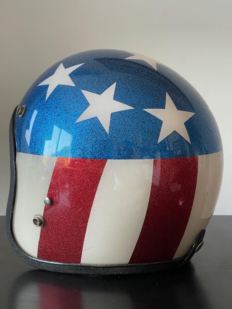 1970's American Flag Motorcycle Helmet of Evil Kneivel and Easy Rider ...
