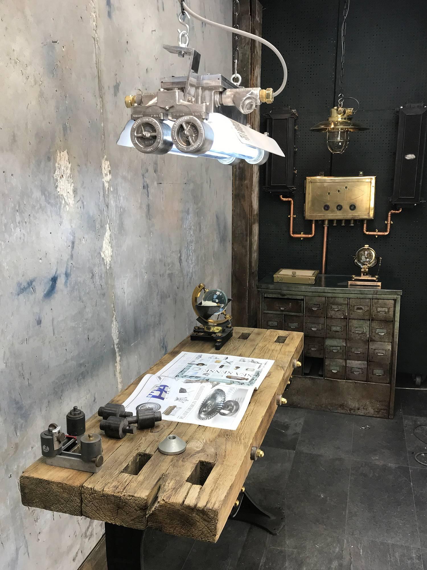 1970s American Pauluhn / Crouse Hinds Cast Industrial Strip Light with ...