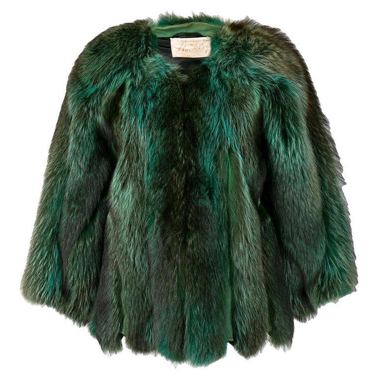 1970s A.N.G.E.L.O. Vintage Cult Green Fox Fur Coat at 1stDibs